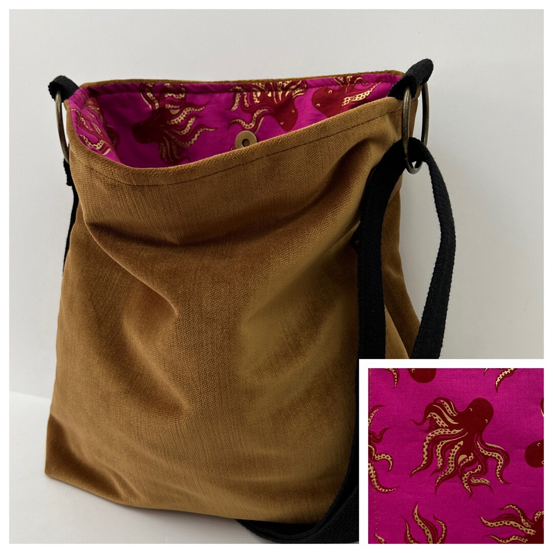 Velvet Crossbody Purse, Washable Cloth Purse, Over the Shoulder Purse ...