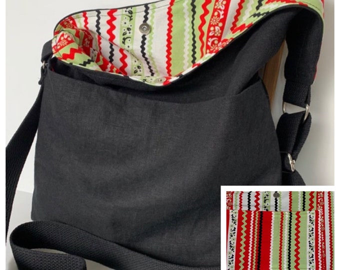 Crossbody Purse, Linen Purse, Washable Purse, Over the Shoulder Purse ...