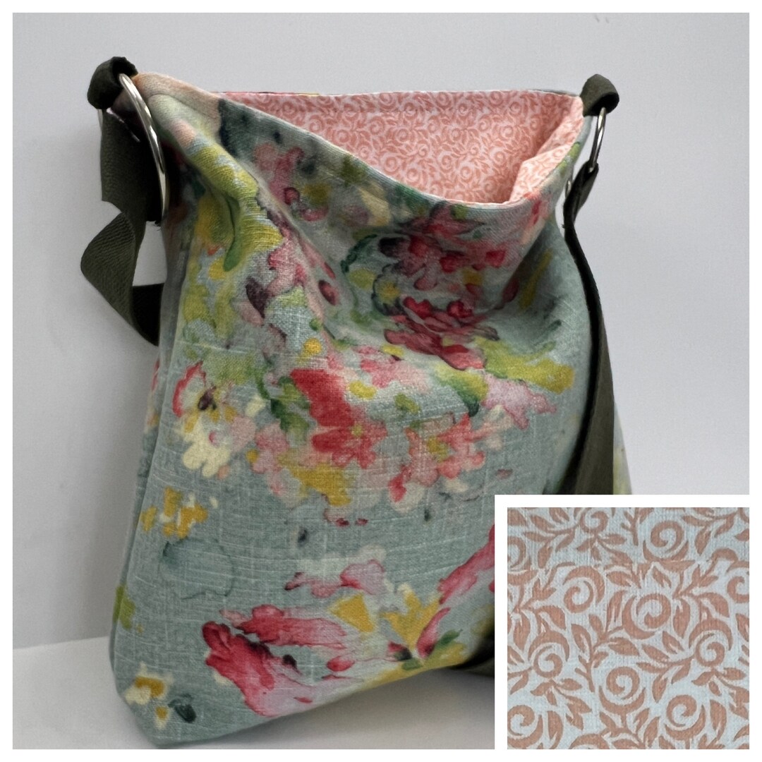 Washable Linen Crossbody Purse, Linen Purse, Watercolor Linen Bag ...