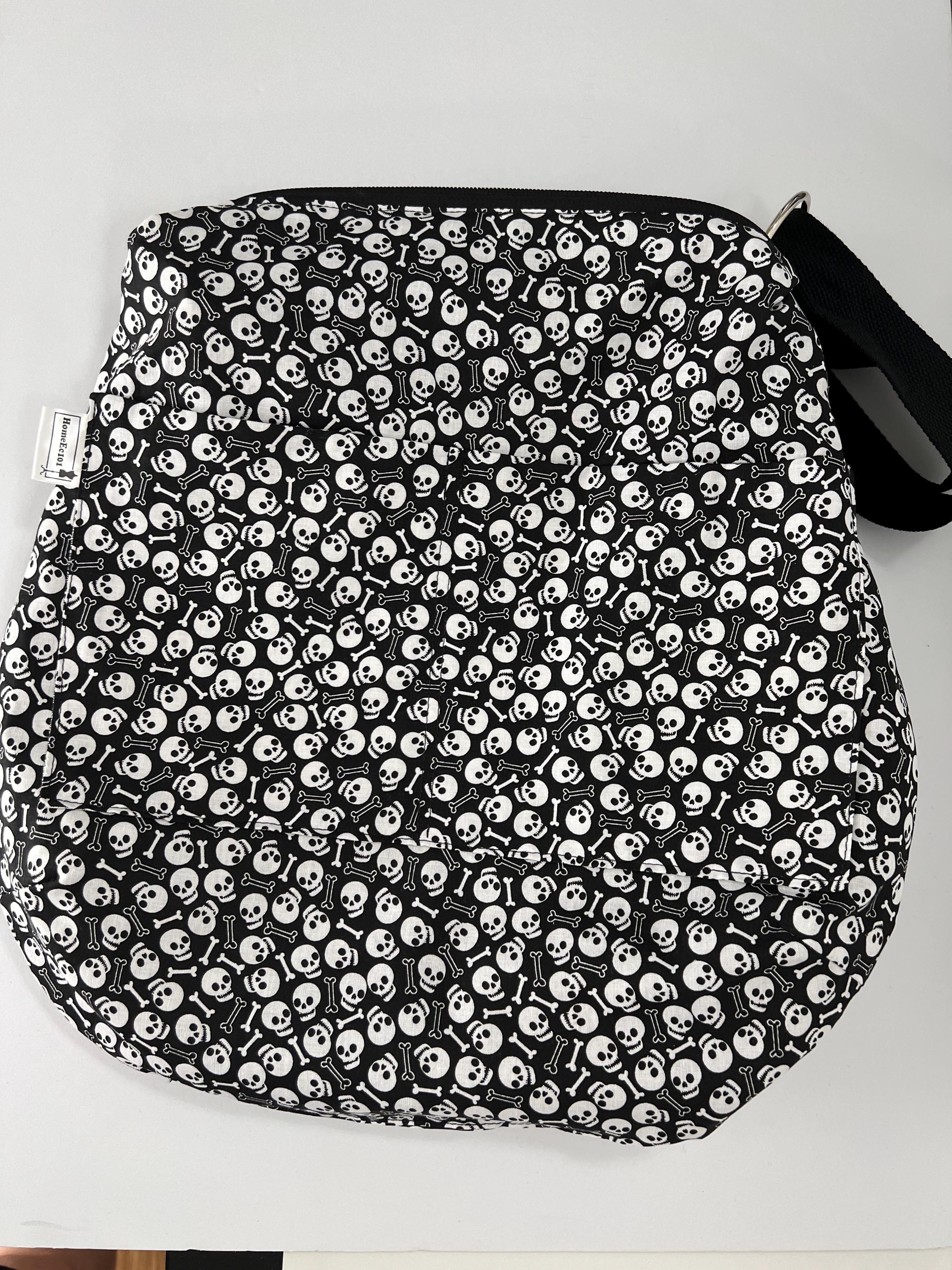 Skull Denim Crossbody Hobo Bag: Goth Glam Rock Purse, Handmade - Etsy