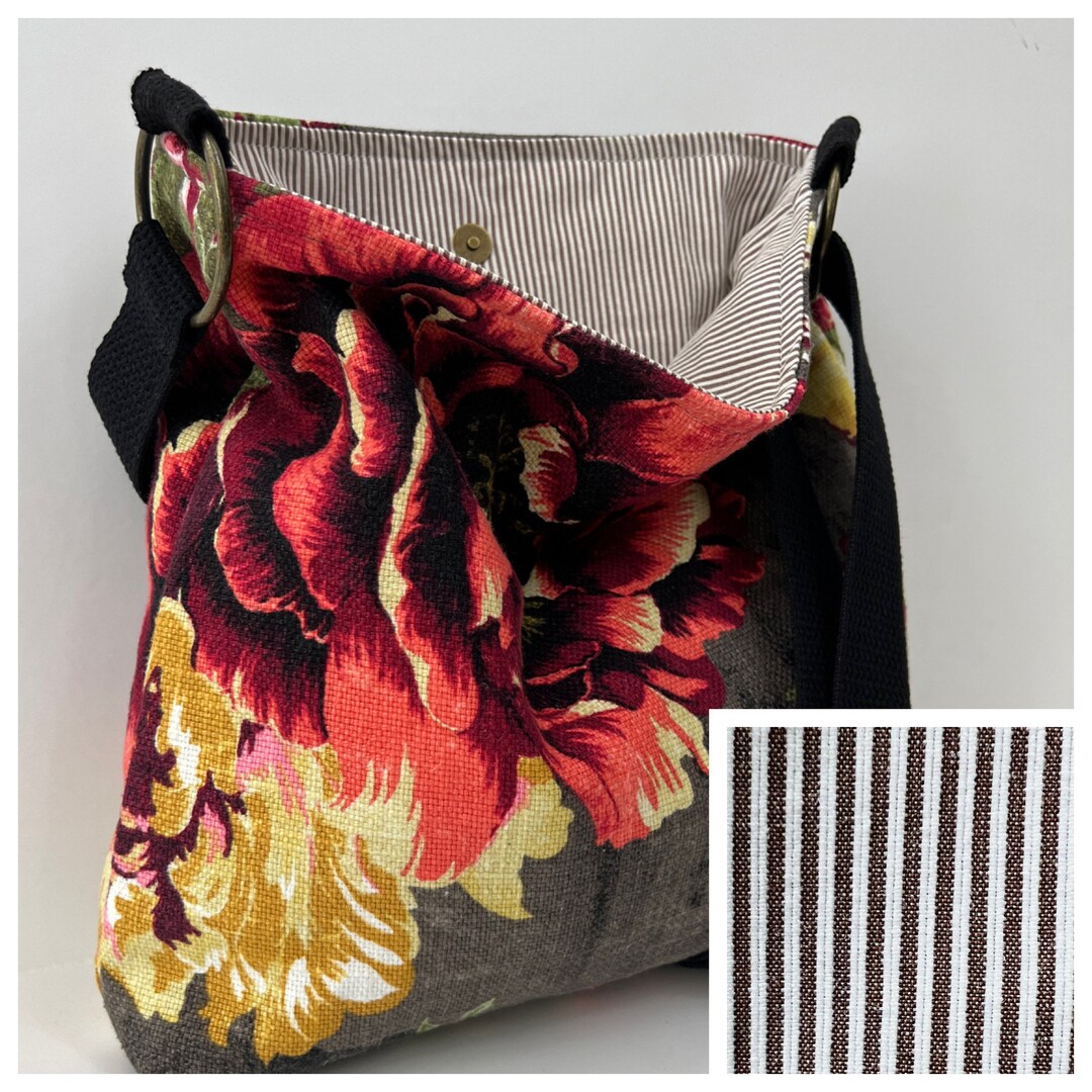 Linen Crossbody Purse, Over the Shoulder Purse, Washable Bag, Foldable ...