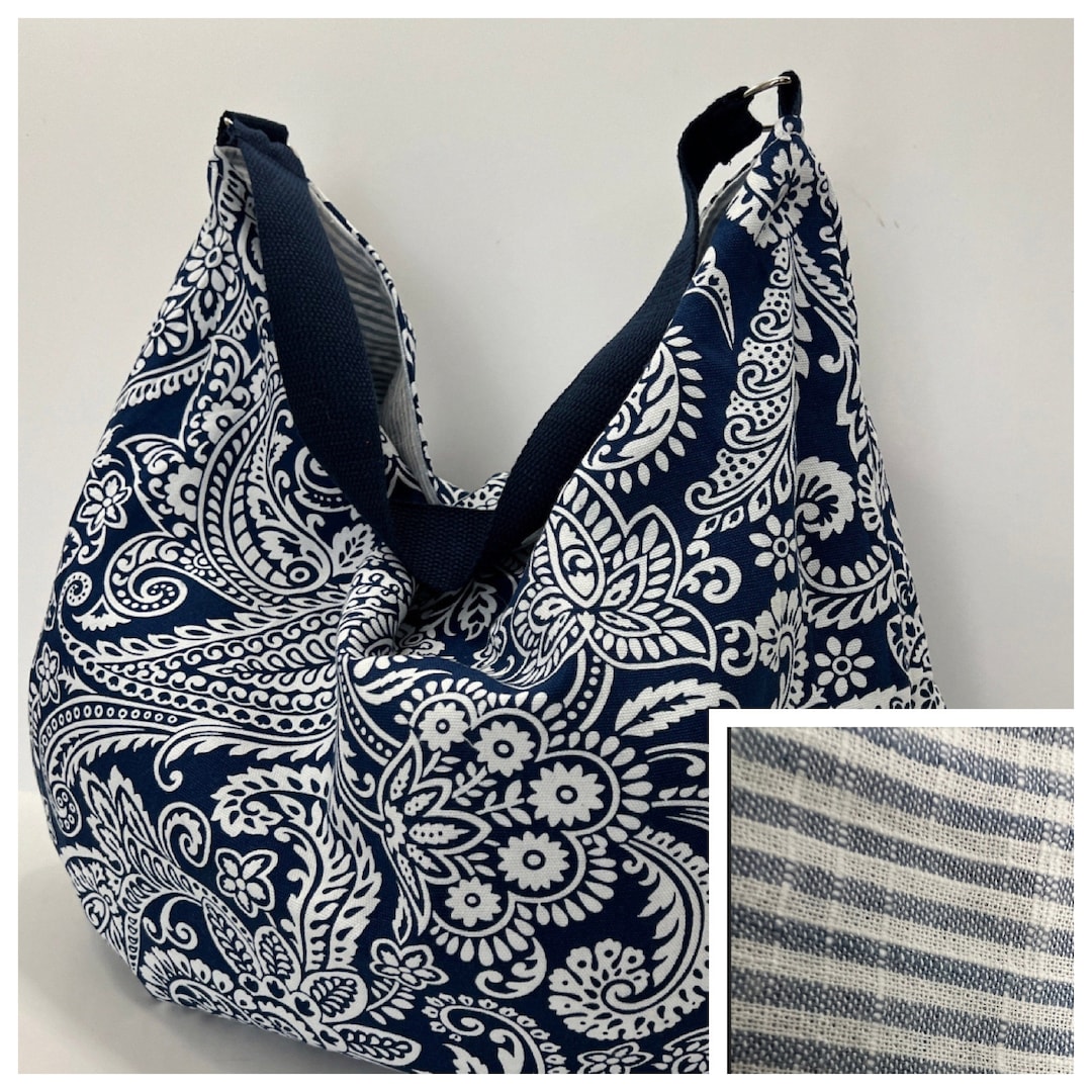 Large Canvas Hobo Bag, Cotton Shopping Bag, Washable Shopping Bag ...