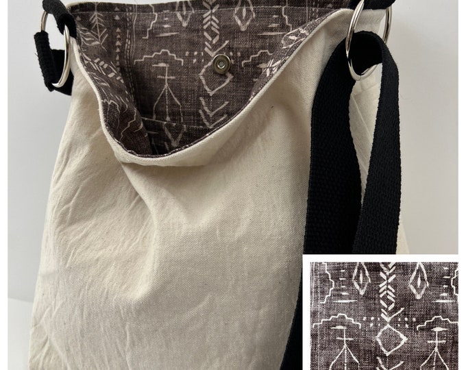 Canvas Crossbody Purse, Washable Cloth Purse, Canvas Shoulder Bag ...