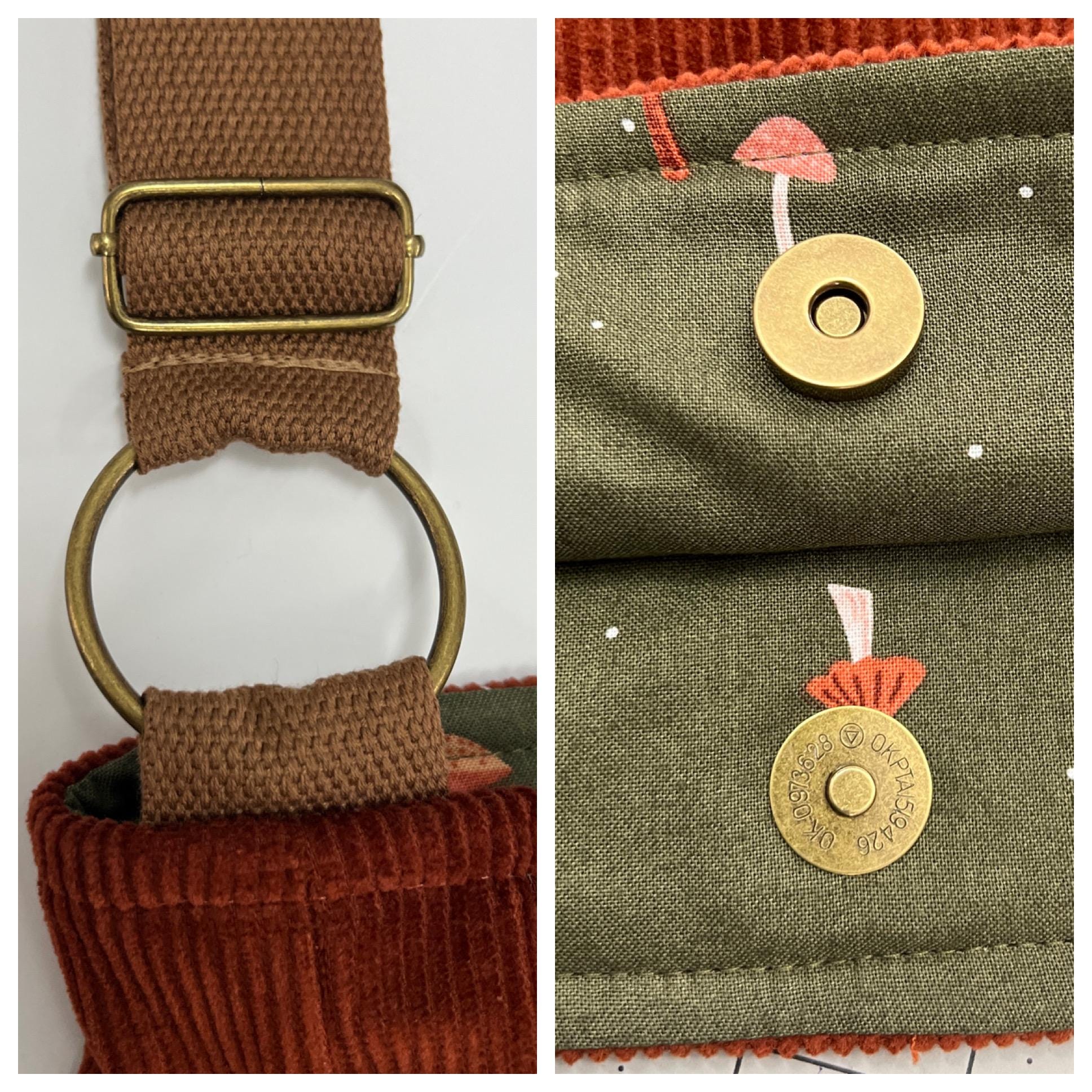 Handmade Corduroy Crossbody Bag: Washable Shoulder Purse, Adjustable ...