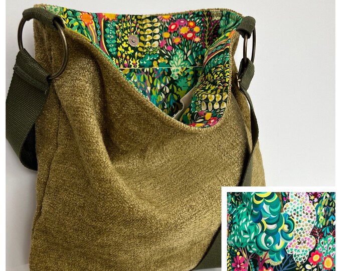 Velvet Crossbody Purse, Washable Cloth Purse, Over the Shoulder Purse ...