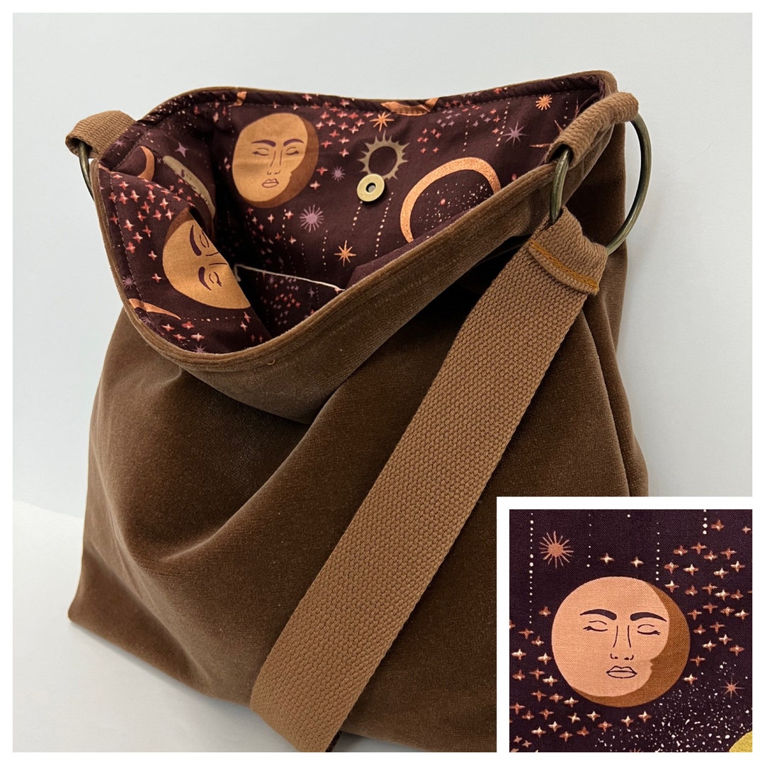 Velvet Crossbody Purse Washable Cloth Purse Over the - Etsy