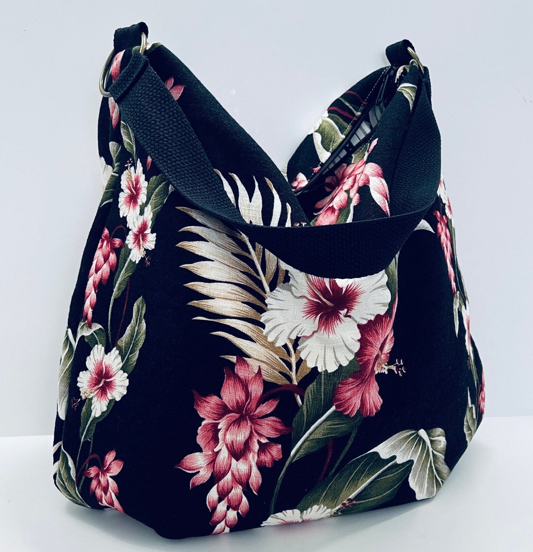 Cloth Hobo Bag, Over the Shoulder Bag, Cotton Slouchy Bag, Washable ...