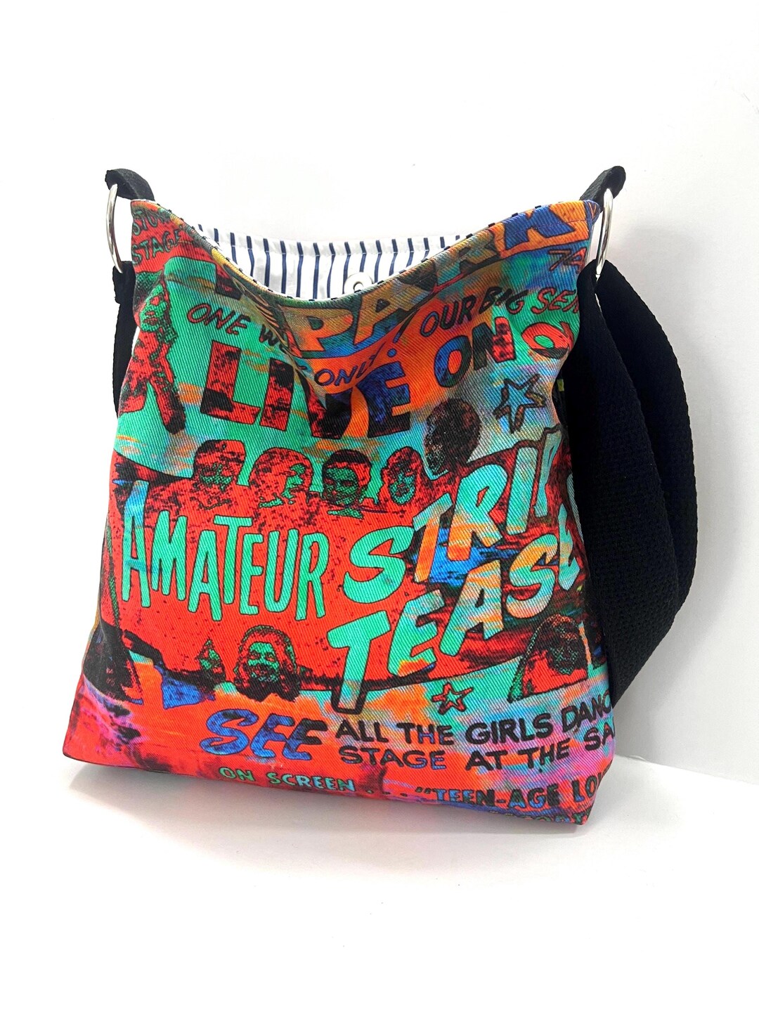 Denim Crossbody Purse, Burlesque Show Bag, Washable Cloth Shoulder ...