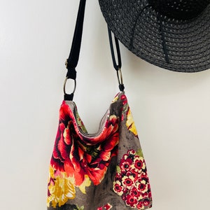 Linen Crossbody Purse, Over the Shoulder Purse, Washable Bag, Foldable ...