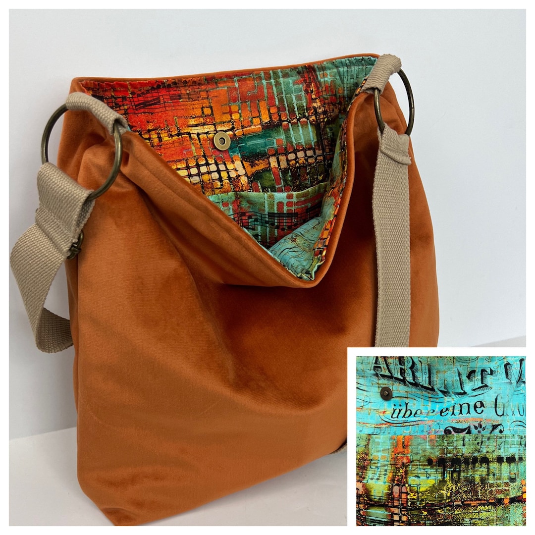 Velvet Crossbody Purse, Washable Cloth Purse, Over the Shoulder Purse ...