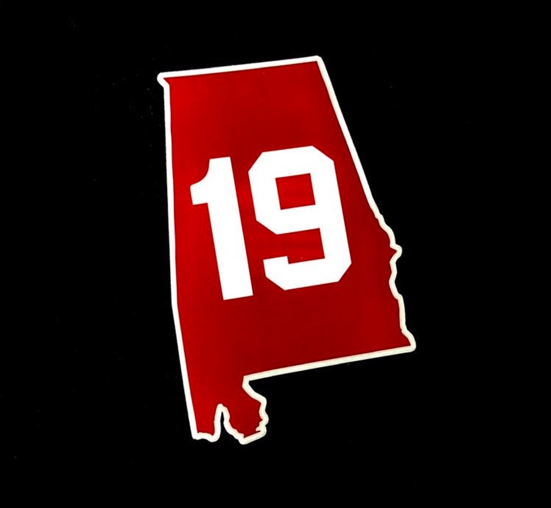 Alabama Crimson Tide 19 State Outline Sticker Decal Weatherproof 4 ...