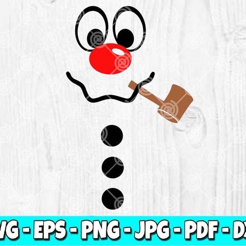 Snowman Face With Pipe SVG Snowman Svg Frosty the Snowman - Etsy Canada