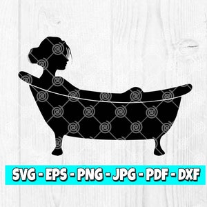 Bathtub SVG Woman Svg Mom Svg Bubble Bath Clipart Girl Svg Relax Svg ...