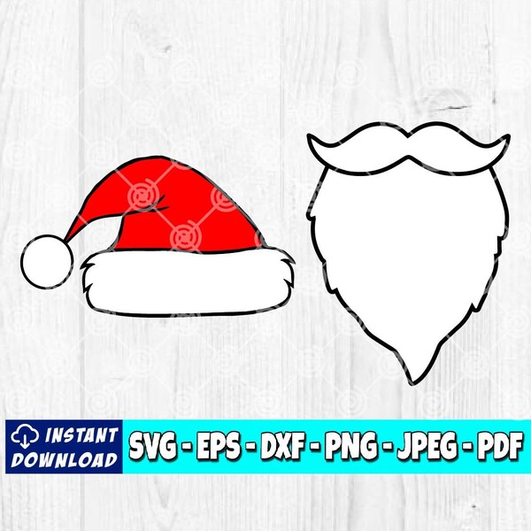 Santa Face Svg - Etsy