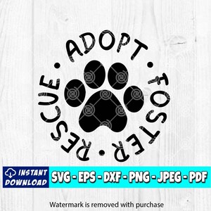 Adopt SVG Foster Svg Rescue Svg Dogs Cats Pet Svg - Etsy