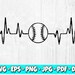 Heartbeat Baseball Svg Sports Svg Baseball Svg Heartbeat | Etsy