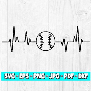 Heartbeat Baseball Svg Sports Svg Baseball Svg Heartbeat Svg Love ...