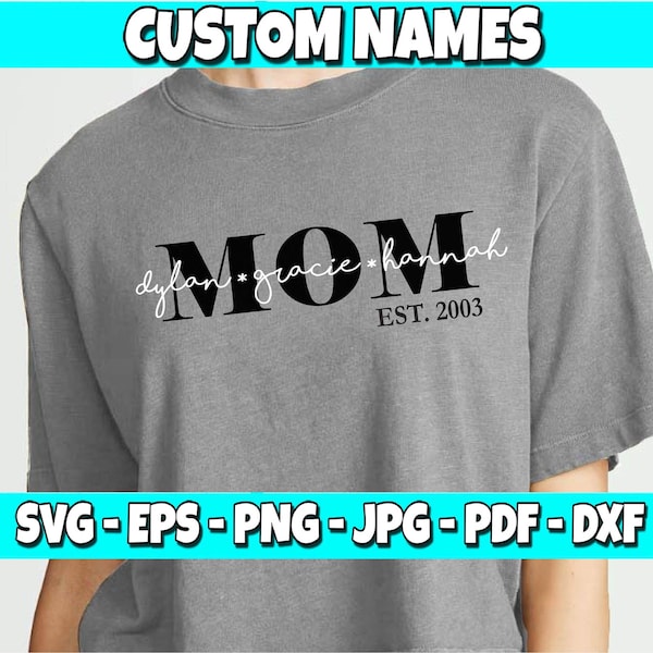 Mom Est Svg - Etsy