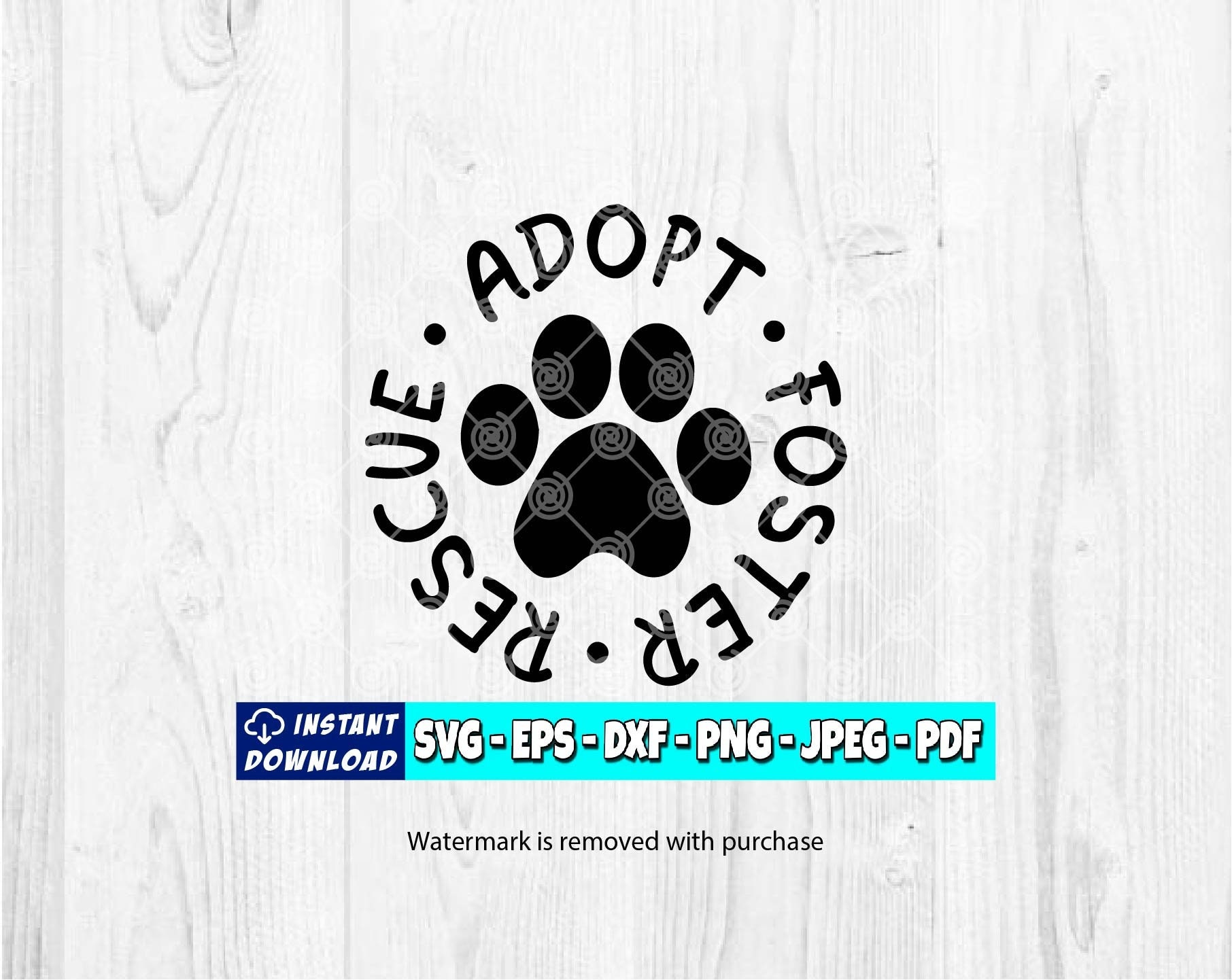 Adopt SVG Foster Svg Rescue Svg Dogs Cats Pet Svg - Etsy