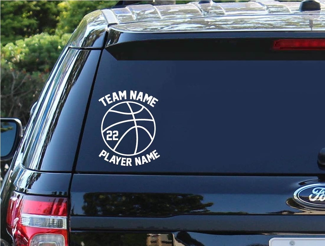 Personalized Basketball Car Decal: Custom Team & Player Name - Etsy