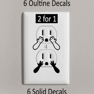 Funny Arm & Hand Outlet Decals: Removable Vinyl Home Decor (12 Qty) - Etsy