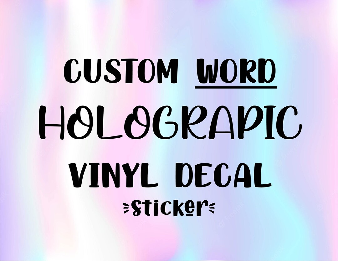 Opal Holographic Custom Word Vinyl Decal: Personalized Text - Etsy