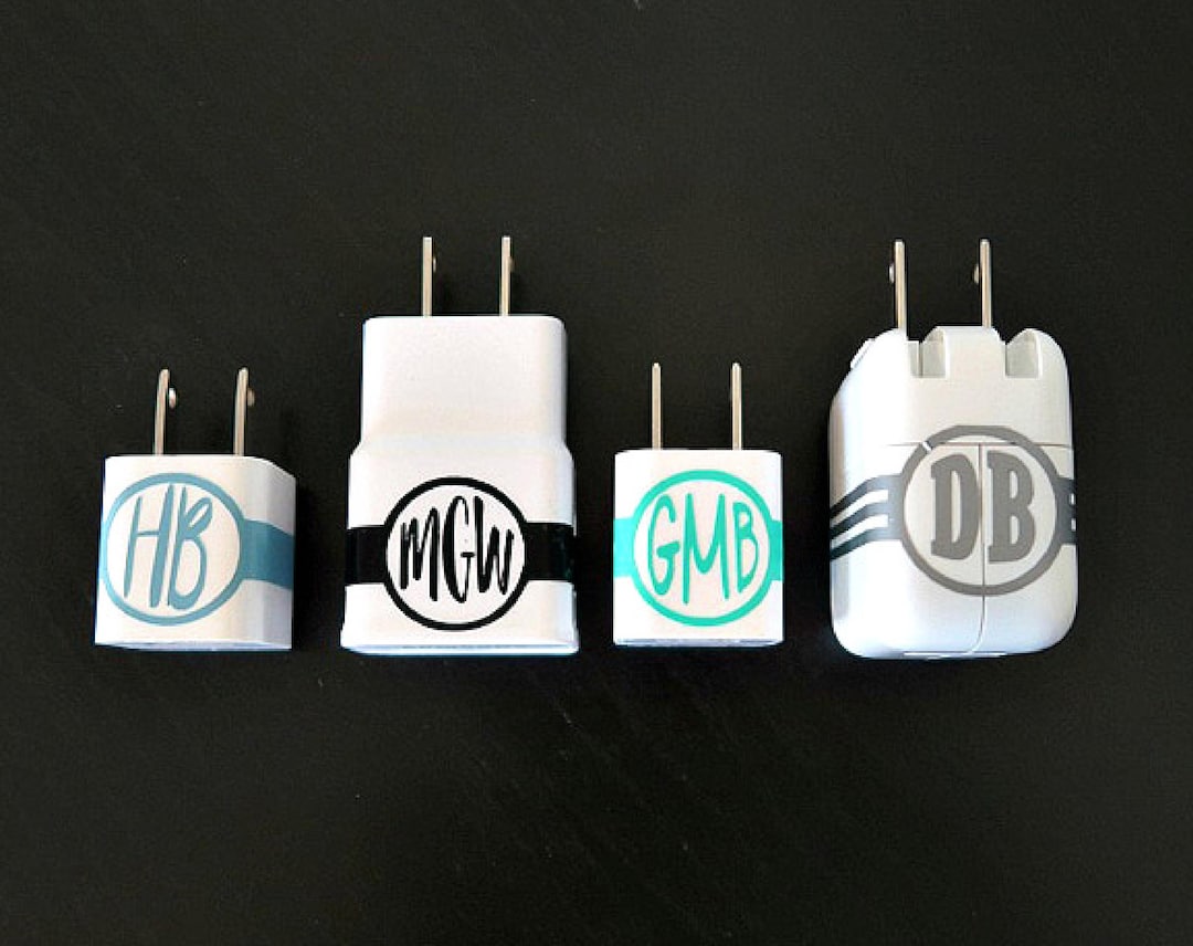 Custom Monogram Charger Decal - Phone & Android - Etsy