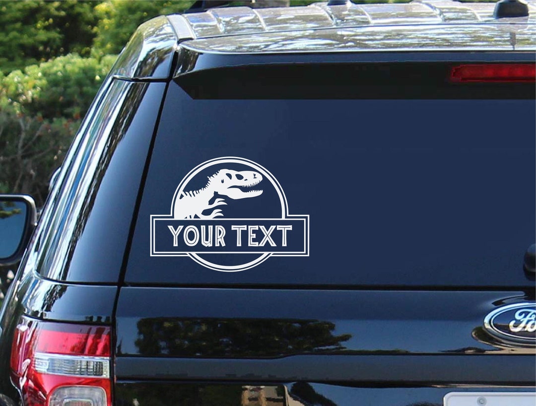Custom Jurassic Park Decal | Dinosaur Decal | T-rex Logo | Personalized ...