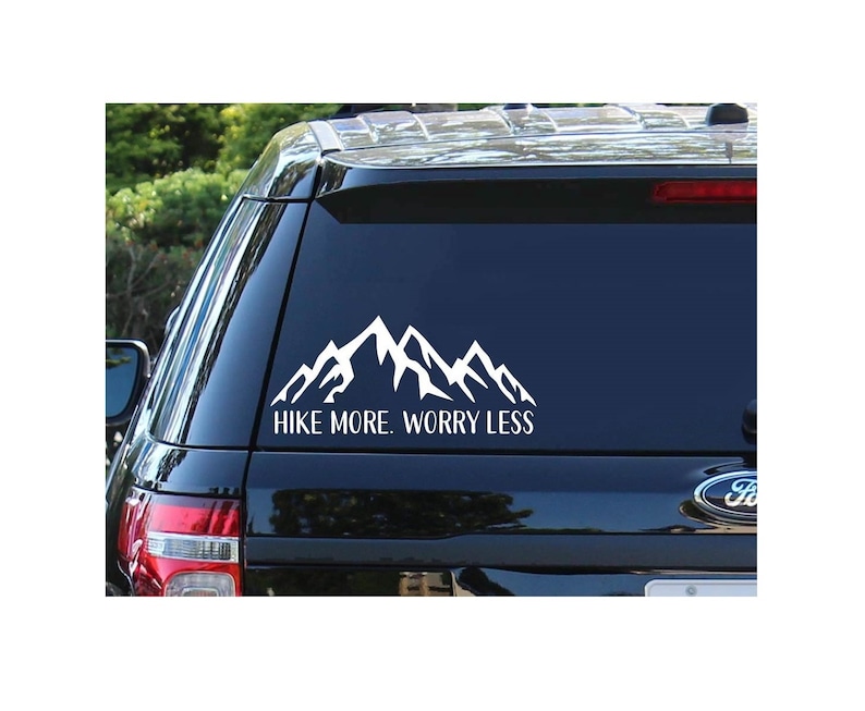 Hike More Worry Less Car Decal: Mountain Bumper Sticker - Etsy