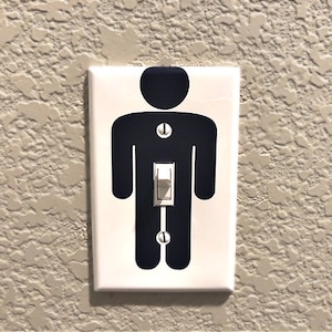 Funny Male Stick Figure Light Switch Decal - Gag Gift - Etsy