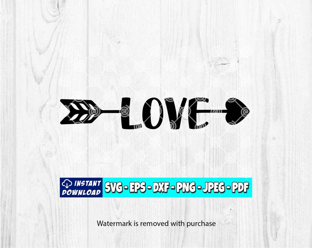 Love Arrow SVG: Valentine's Day Cursive Design (digital Download) - Etsy