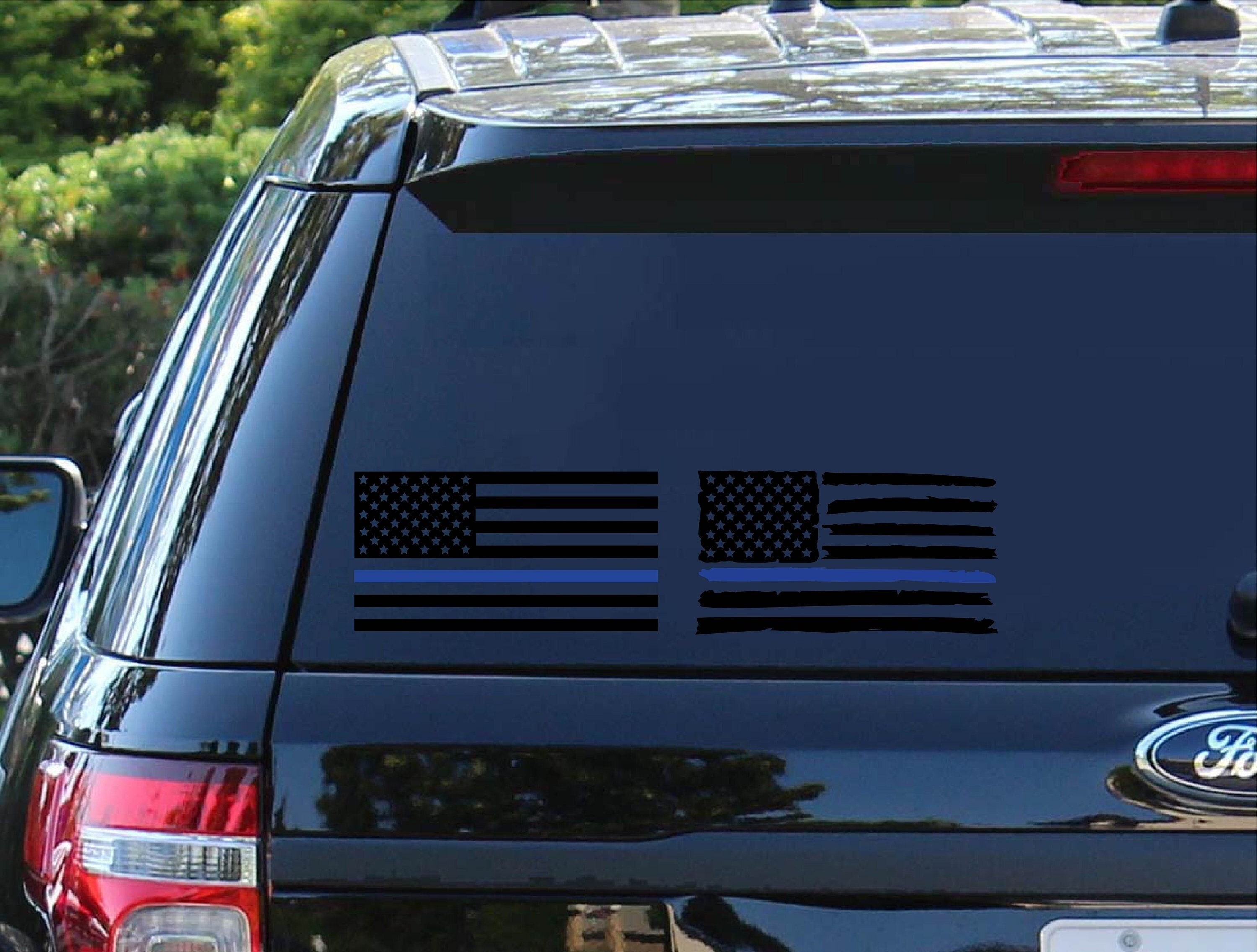 Thin Blue Line Flag Decal: Police Car Decal - Etsy