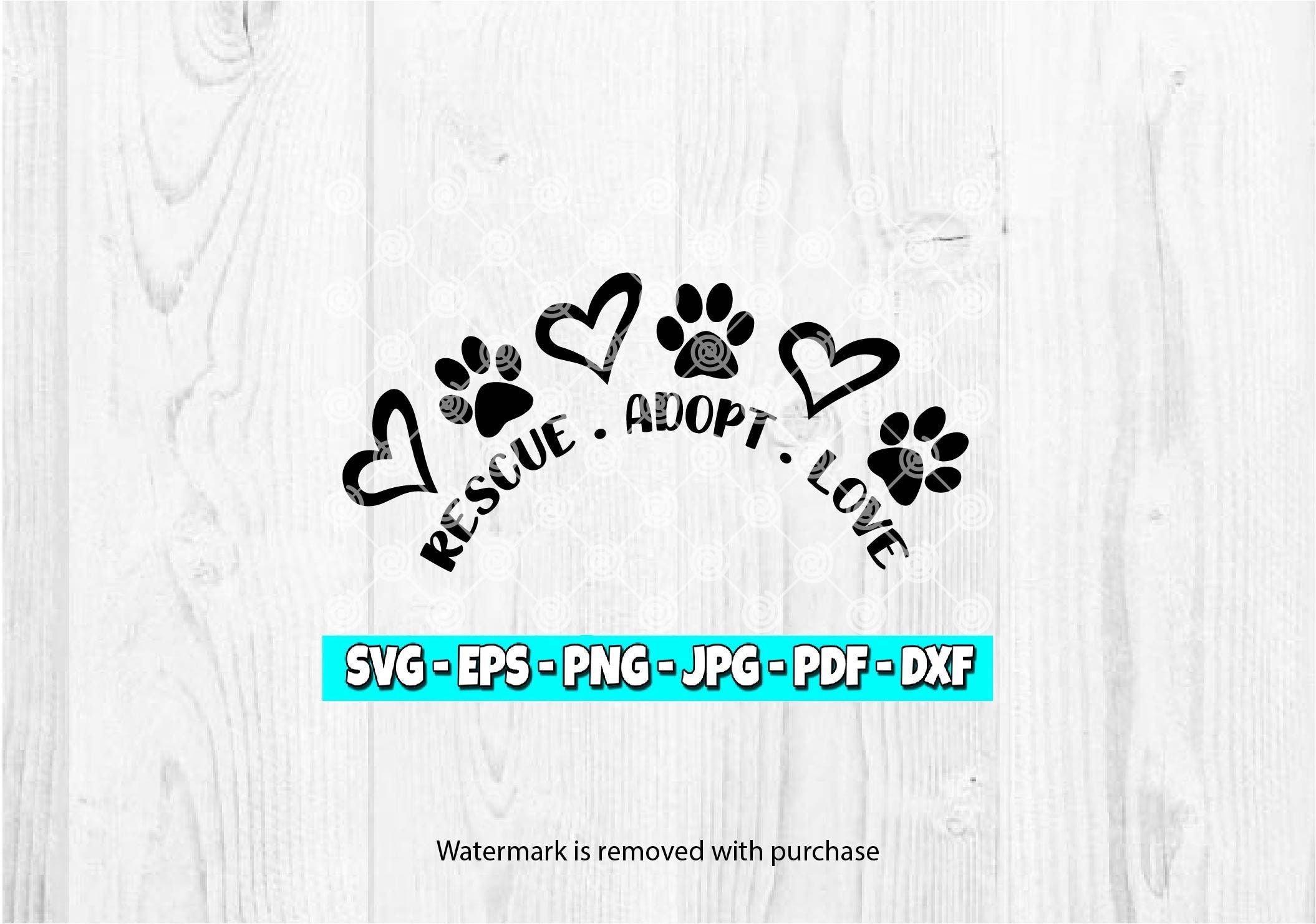 Rescue Adopt Love SVG Foster Svg Rescue Svg Dogs Cats - Etsy