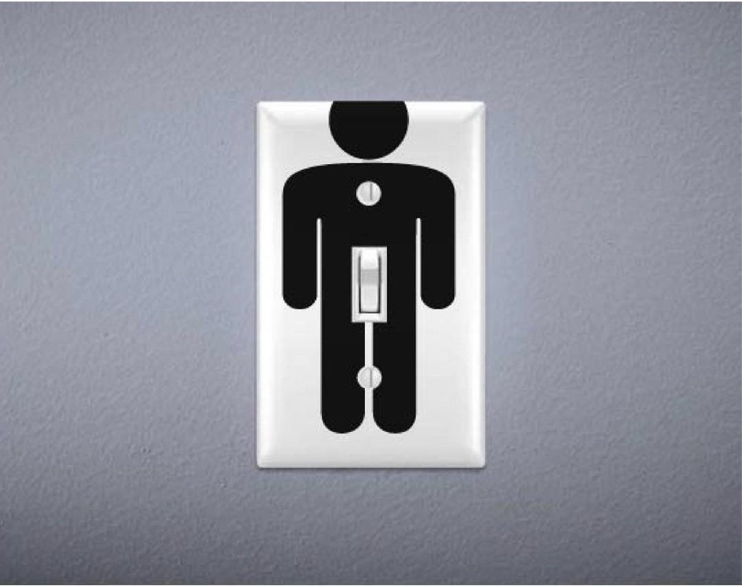 Funny Male Stick Figure Light Switch Decal - Gag Gift - Etsy