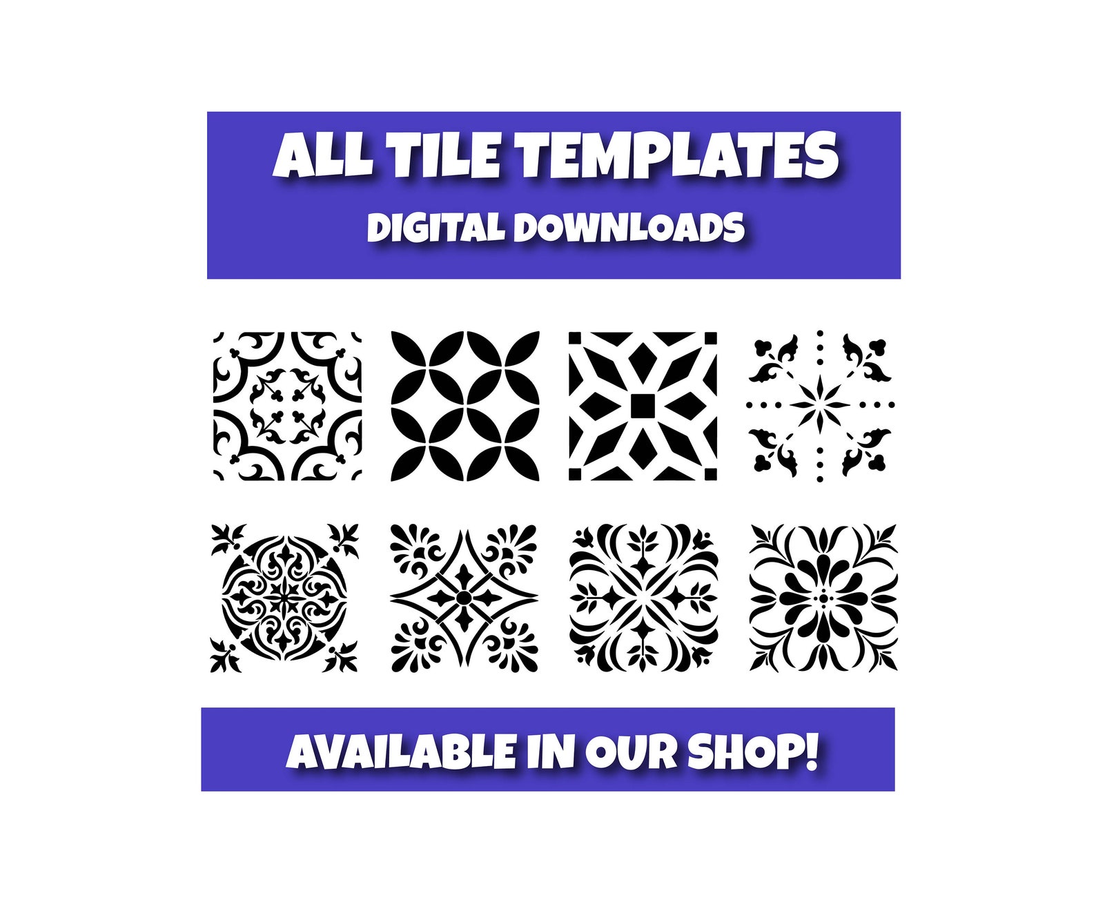 Tile Stencil Digital File Tile Template Stencil Cutting File Floor ...