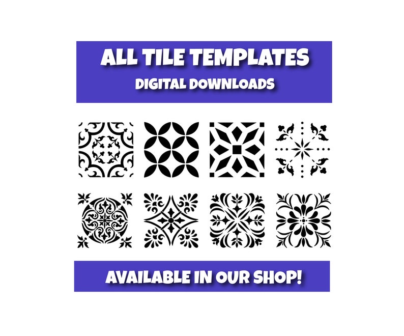 Tile Stencil Digital File | Tile Template | Stencil Cutting File ...