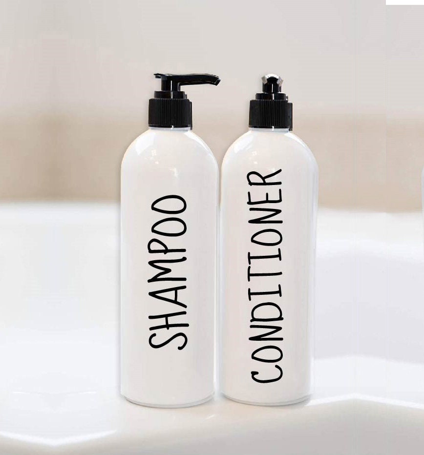 Shampoo Conditioner Face Wash Decal Custom Word Your | Etsy