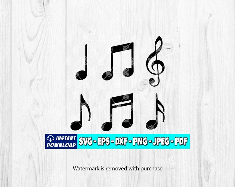Paquete SVG de notas musicales / Símbolos musicales / Imágenes ...
