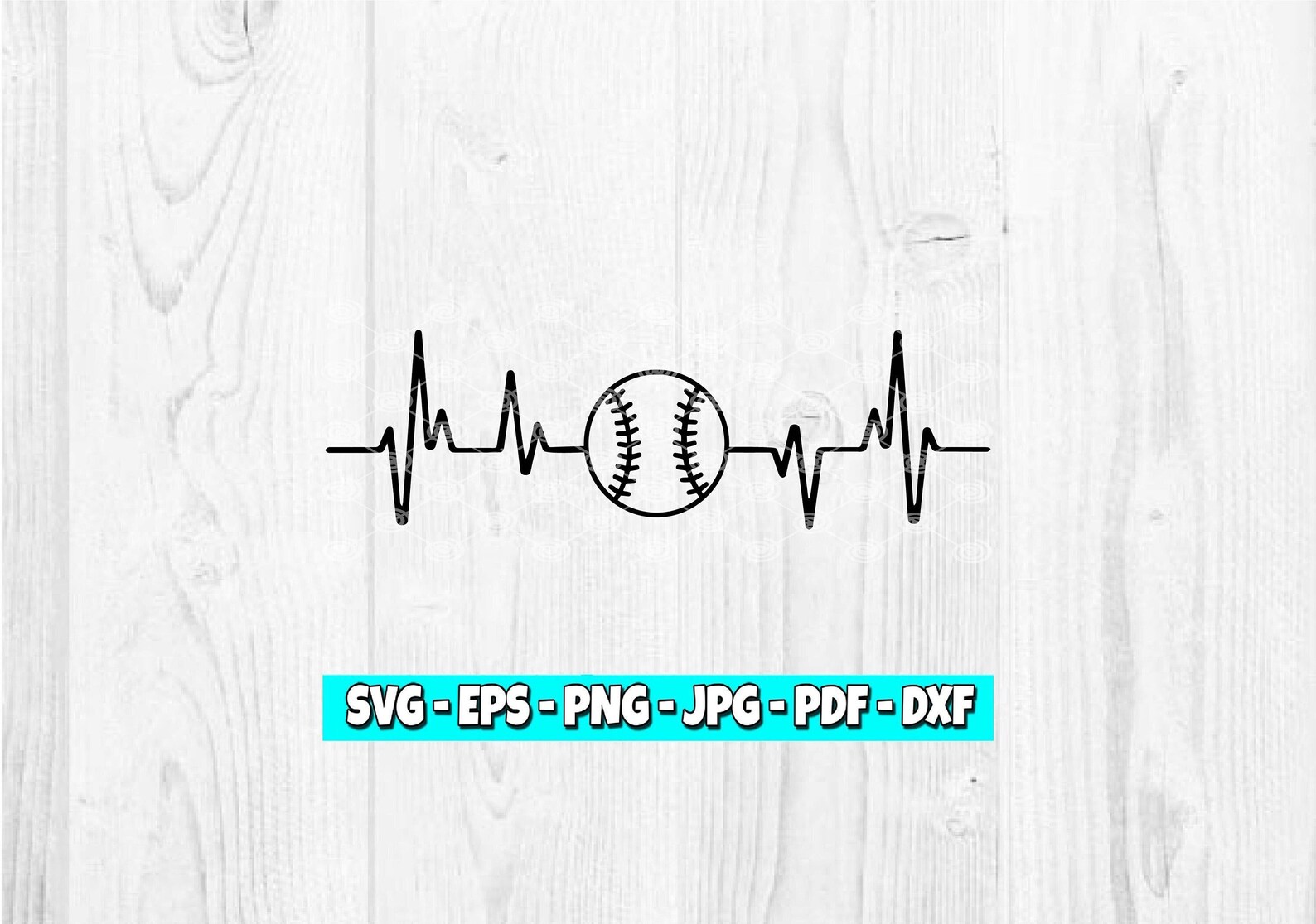 Heartbeat Baseball Svg Sports Svg Baseball Svg Heartbeat - Etsy