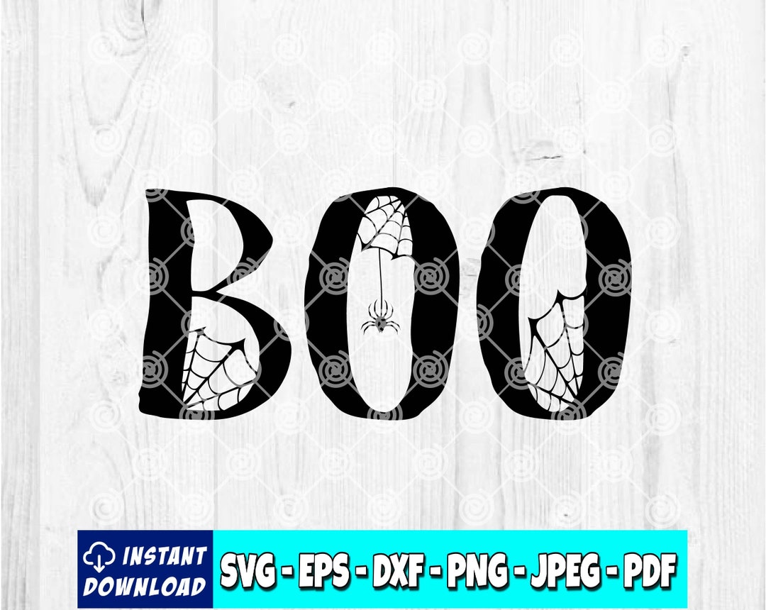 Boo SVG | Halloween Svg | Spiderweb Svg | Halloween Words | Halloween ...