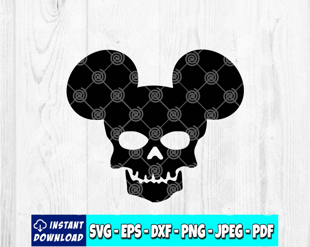 Maus Kopf SVG | Totenkopf svg | Skelett svg | Halloween Clipart | Mickey Halloween svg | Micky ...