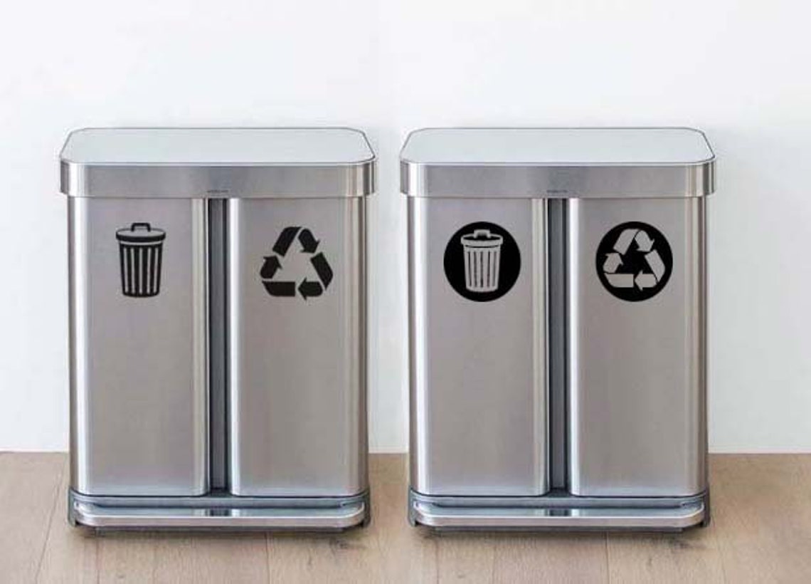 Garbage and Recycle Decal Set Garbage Sticker Vinyl Decals | Etsy