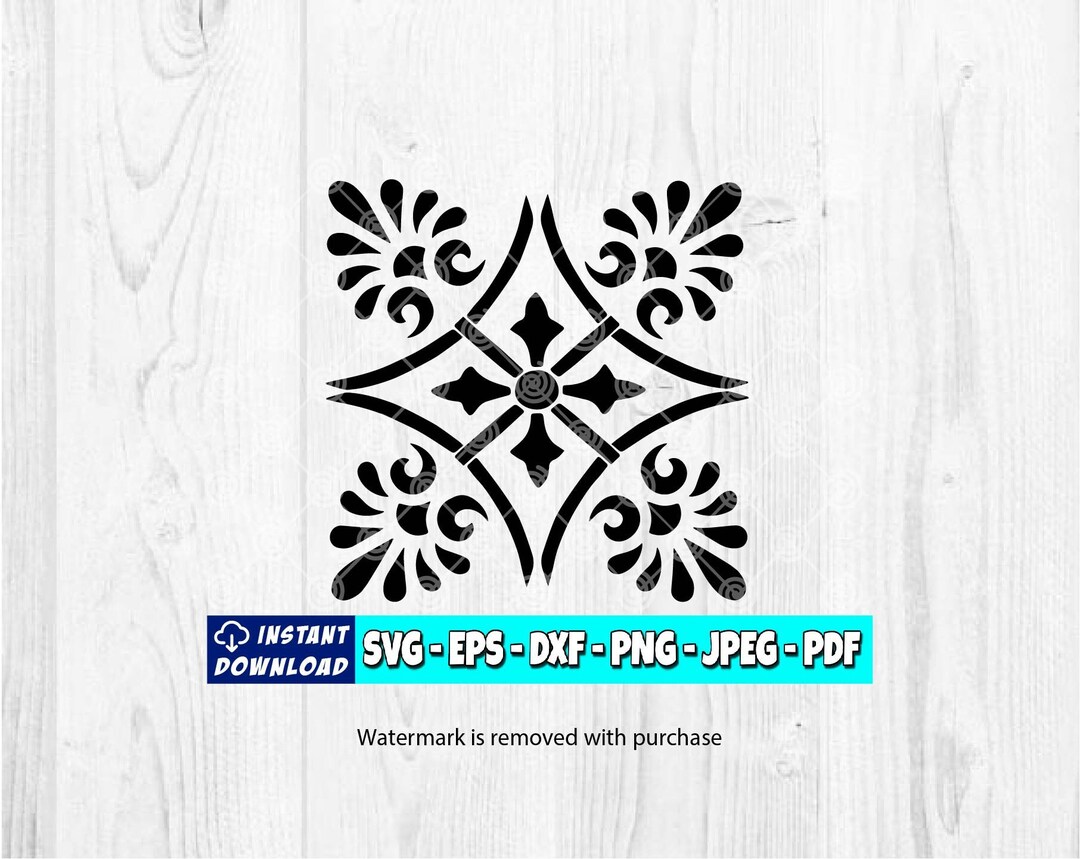 Tile Stencil SVG: Floral Floor Template (digital Download) - Etsy