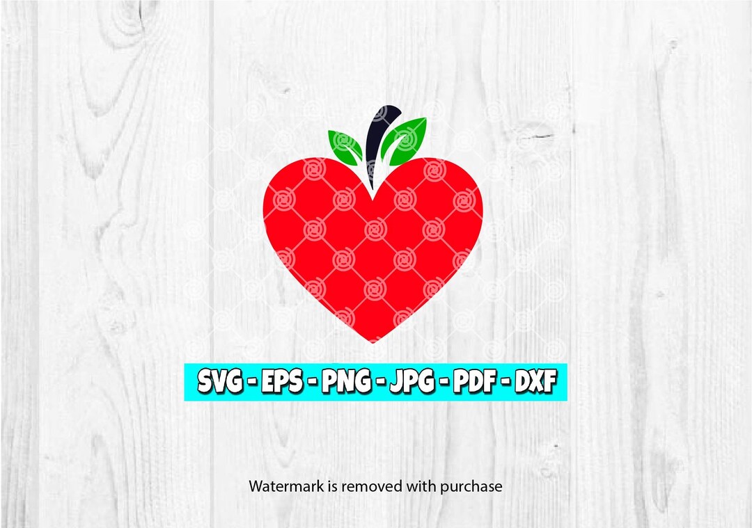 Heart Apple SVG Outline Svg Red Apple Svg Teachers Apple - Etsy