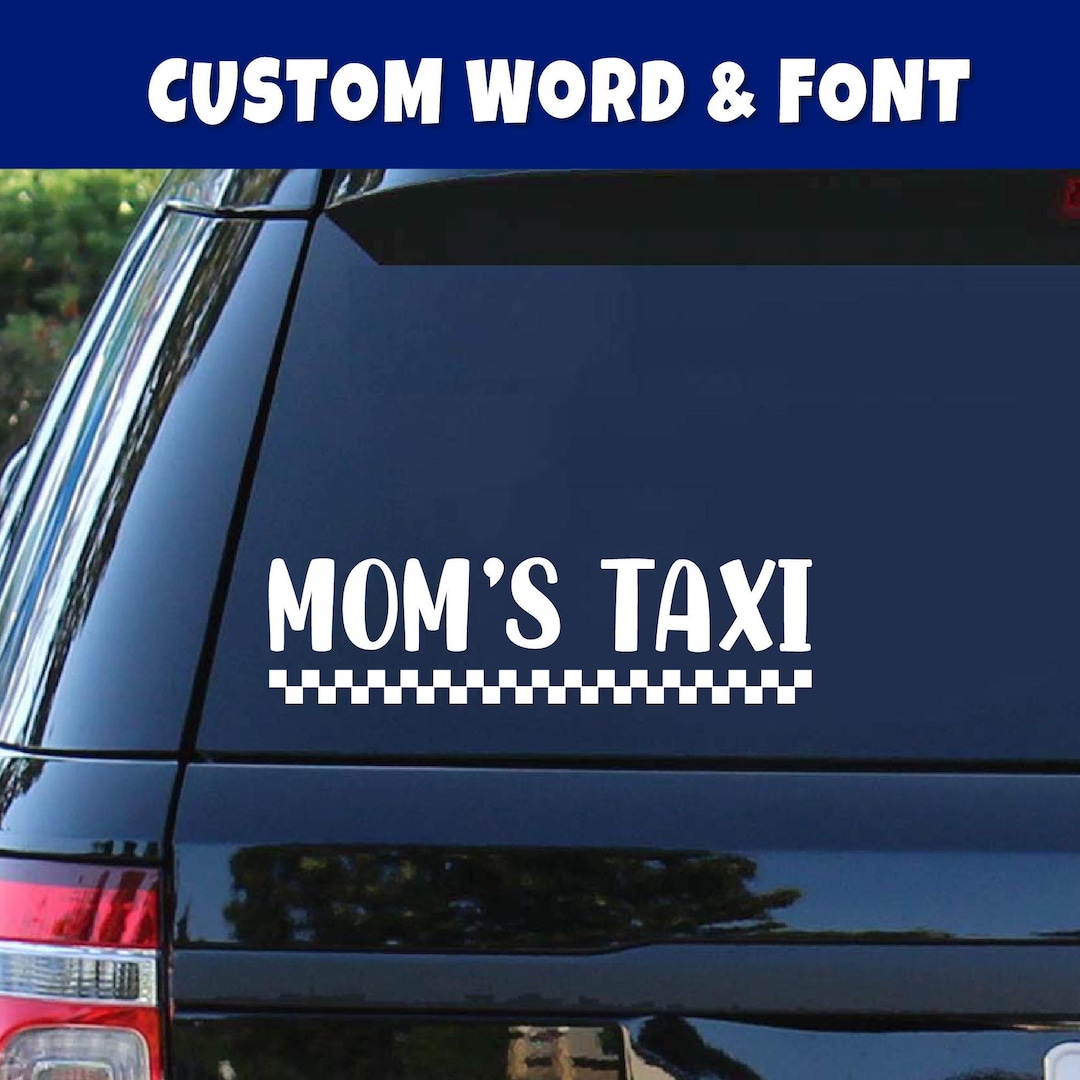 Custom Name Taxi Vinyl Decal - Personalized Car Window Sticker - Etsy