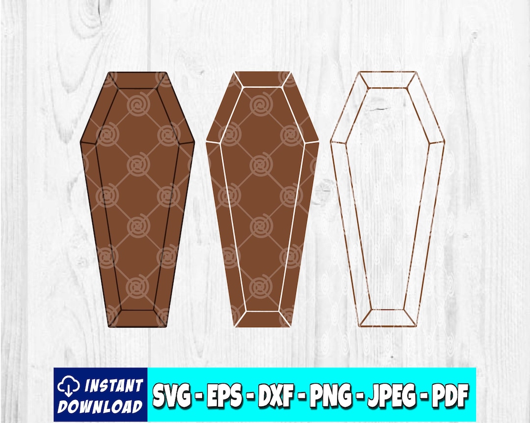 Coffin SVG Casket Svg Outline Svg Dead Svg Horror Svg Spooky Svg ...