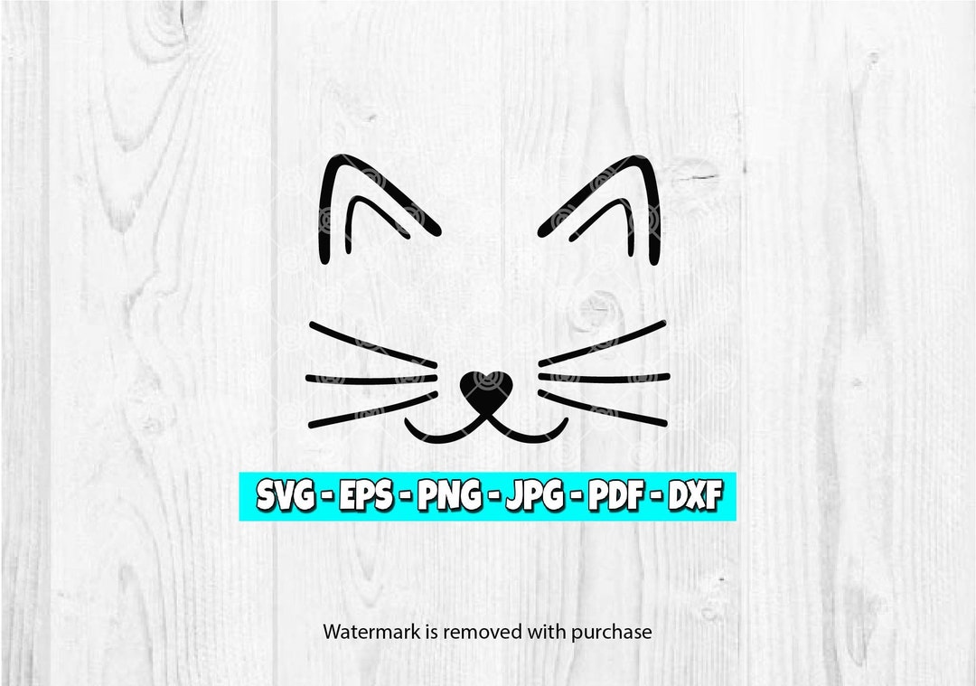 Cat Face SVG Whiskers Svg Cat Nose Svg Cute Cat Face Svg Black Cat Svg ...
