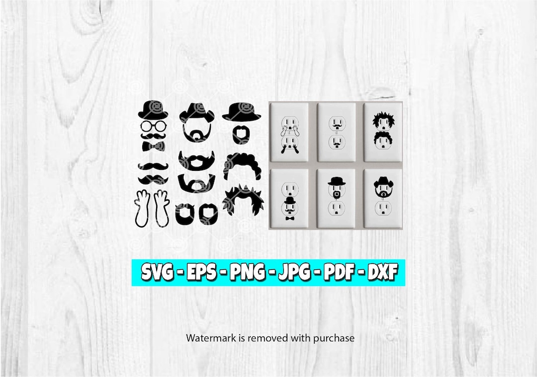 Outlet Decal SVG Bundle: Beard, Mustache, Hair Designs (digital ...