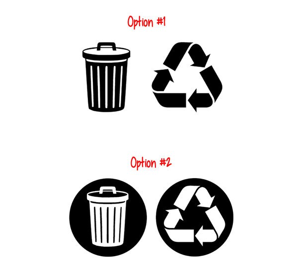 Garbage and Recycle Decal Set Garbage Sticker Vinyl Decals - Etsy