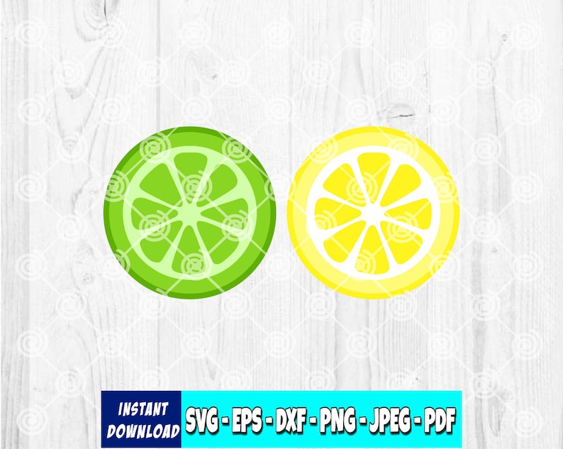 Limón y lima SVG: archivo de corte de fruta de verano (descarga digital ...